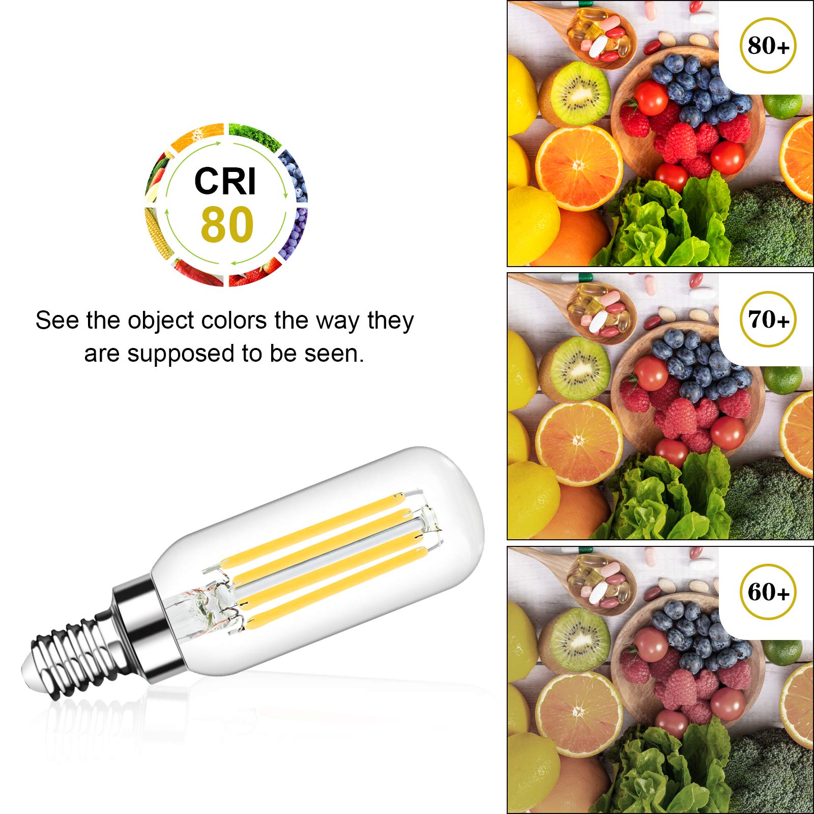Ascher T6 LED Bulbs Candelabra Light Bulbs, 40W Incandescent Replacement, 400lm, Daylight White 5000K, Non-Dimmable, E12 Base, Pack of 12