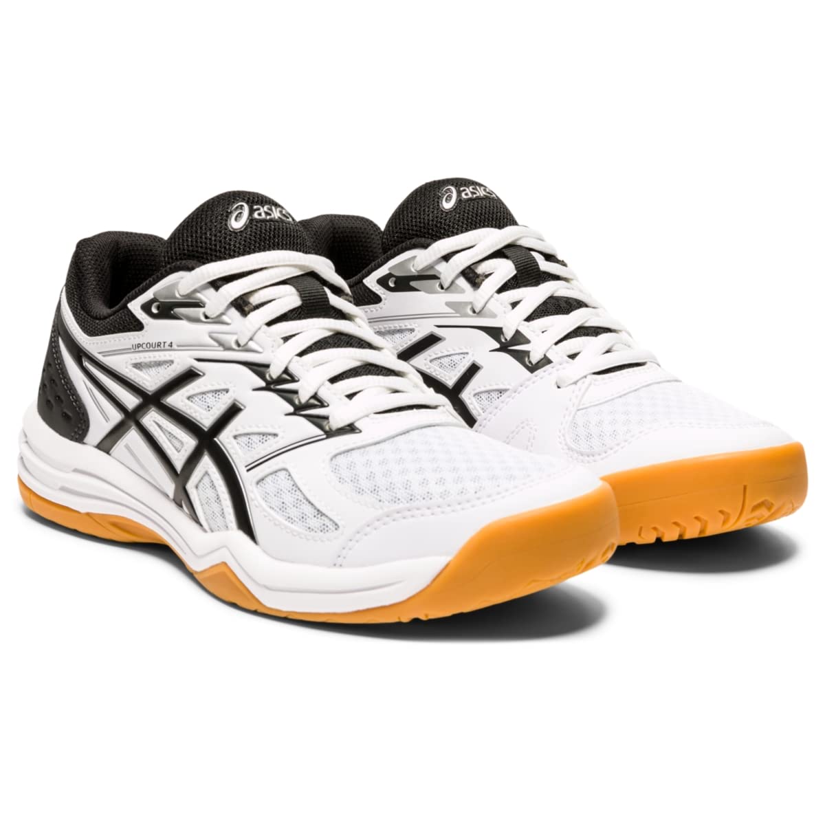 ASICS Women's Upcourt 4 Volleyball Shoes, 7.5, White/Black
