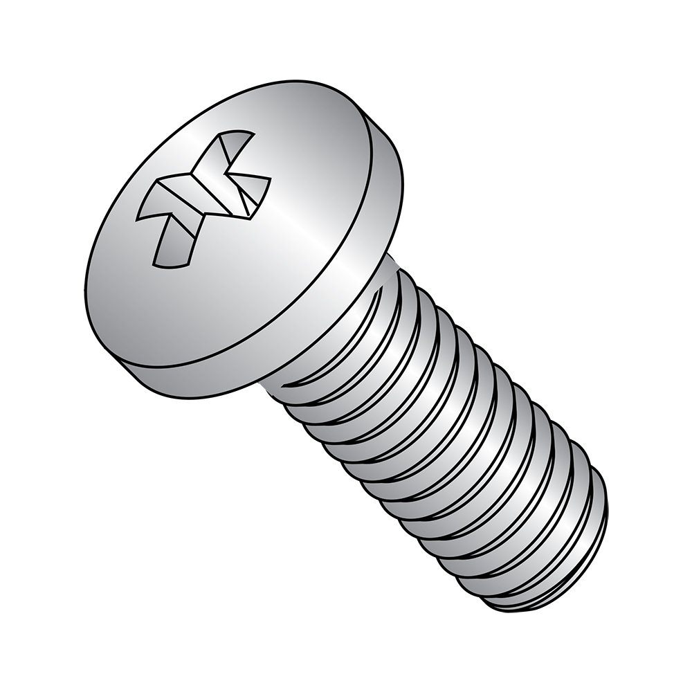 Small Parts 0403MPP410 410 Stainless Steel Pan Head Machine Screw, Meets ASME B18.6.3, #1 Phillips Drive, #4-40 Thread Size, 3/16" Length, Fully Threaded, Import (Pack of 100)