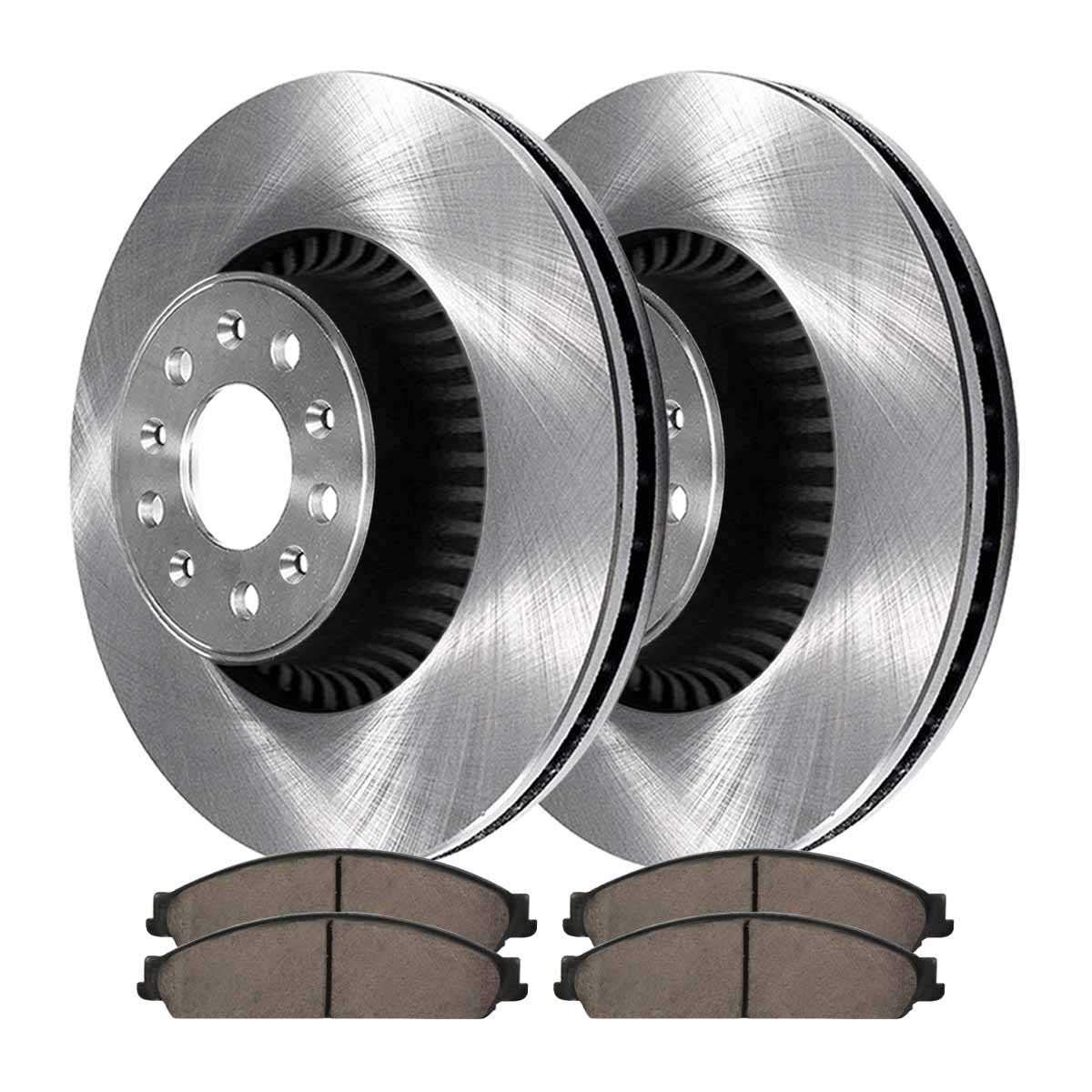AutoShack Front Brake Kit Rotors and Ceramic Pads Pair of 2 Driver and Passenger Side Replacement for Mercury Sable Montego Ford Five Hundred Freestyle 2008-2009 Taurus X FWD RSCD64159-64159-1070-2-4
