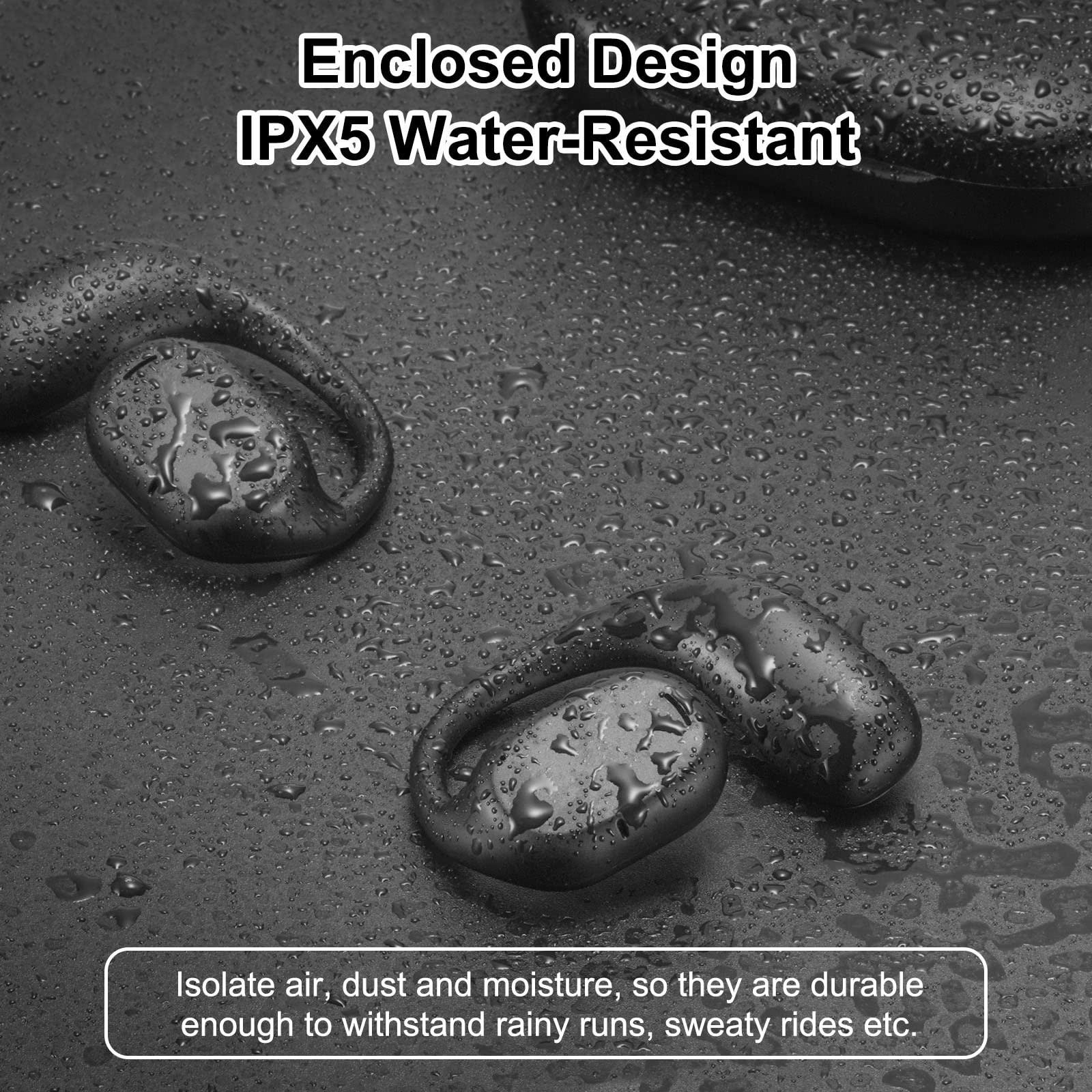 ASIILOVI Open Ear Headphones VG332 Air Conduction Headphones Bluetooth 5.3 Touch Control Wireless Earbuds (Gray)
