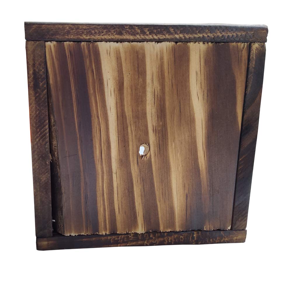 Arlai Rustic Cube Planter Box, Rustic Style Succulent Plant Pots, Wood Decorative Craft Box, 5.9β, 1pcs