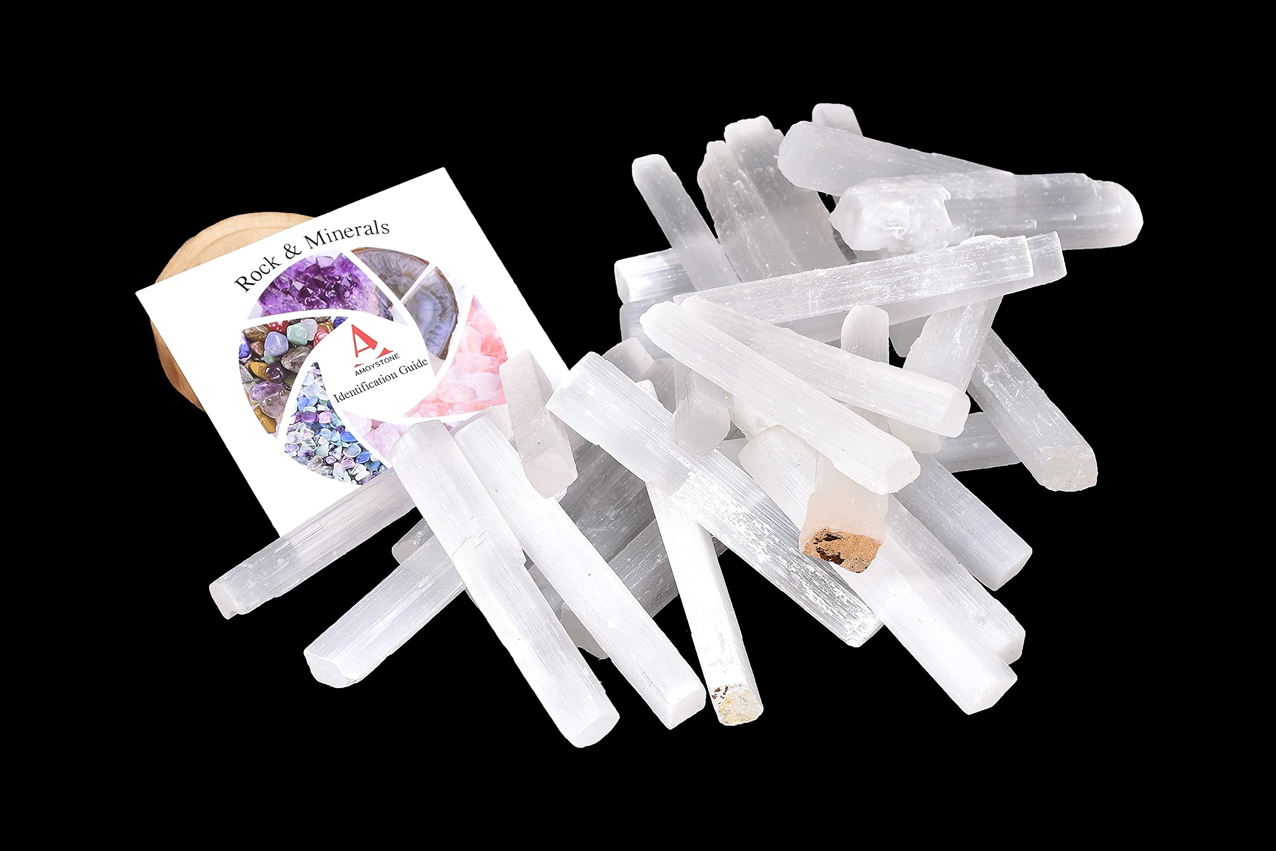 AMOYSTONE 2.2Lbs Selenite Sticks Bulk 3"-3.9" Selenite Crystal Bulk Wands for Healing, Reiki, Chakra, Good Vibes, Protection Grids, Positive Energy