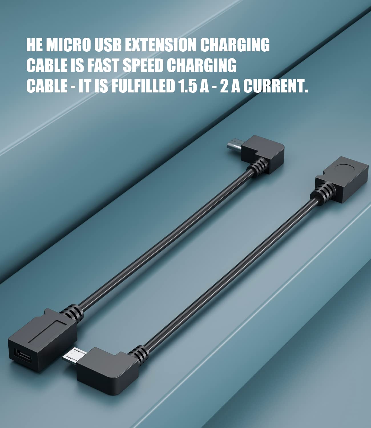 BERLAT Micro USB Extension,4pack 90 Degree Micro-B Male to Female Extension Cable, Micro USB Left Extension Cable for Computers,Cell Phones,Drones, dashcams, Toy Cars, etc
