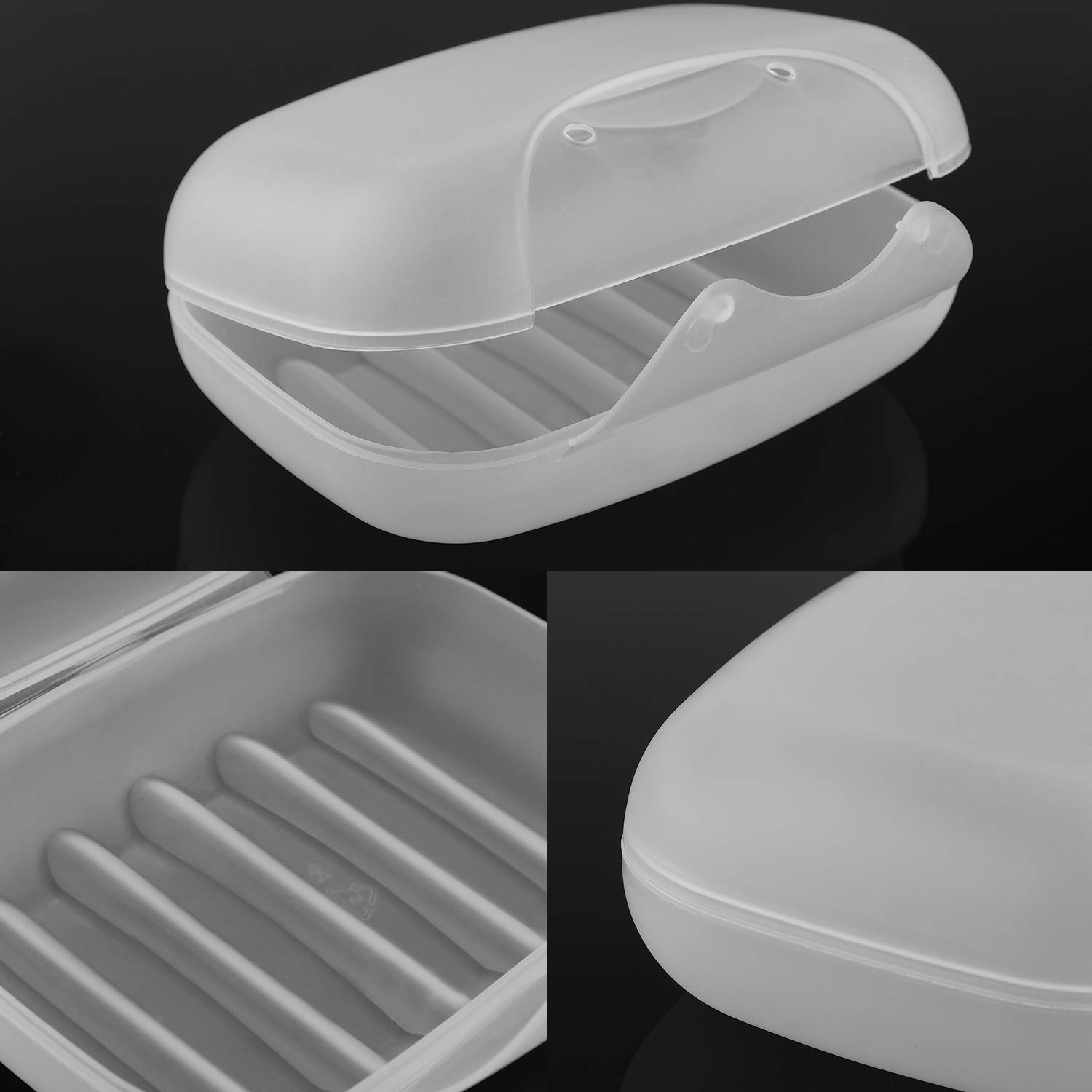 Anwenk Soap Dish Travel Box Soap Holder with Bubble Foam Soap Bag, Translucent Soap Tray Soap Saver Box Case for Home Travel Outdoor Hiking Bathroom Camping Gym,2Pack