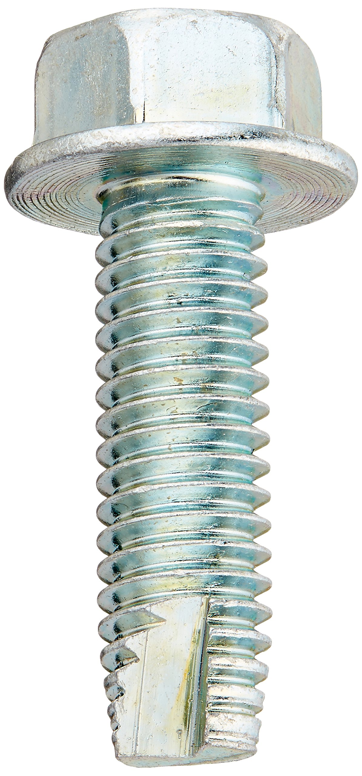 Small Parts 37203W Steel Thread Cutting Screw, Zinc Plated Finish, Hex Washer Head, Type 23, 3/8"-16 Thread Size, 1-1/4" Length (Pack of 10)
