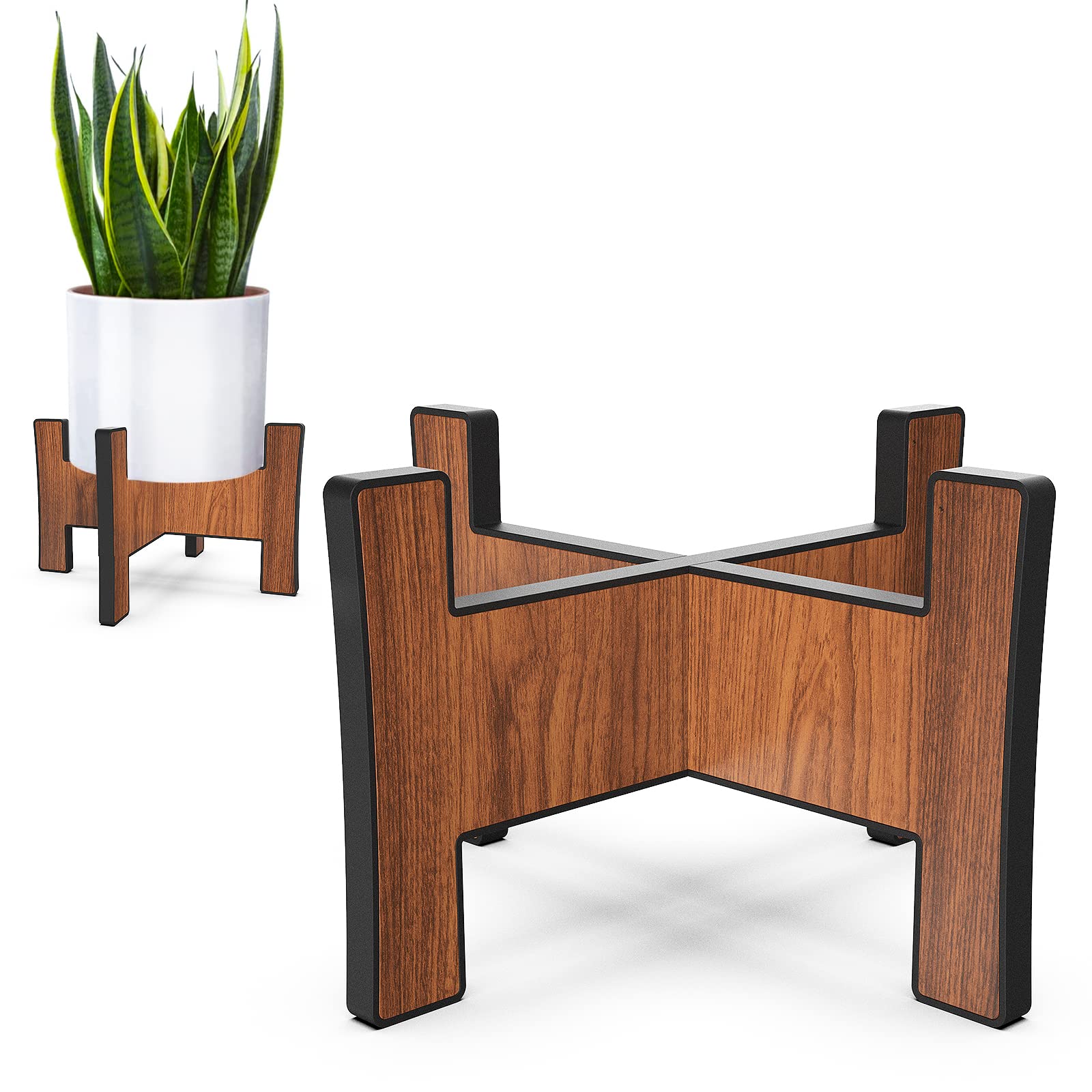 ARLX Plant Stand Indoor 2Pack 10 inch Floor Stand Wood Plant Holder for Indoor Plants