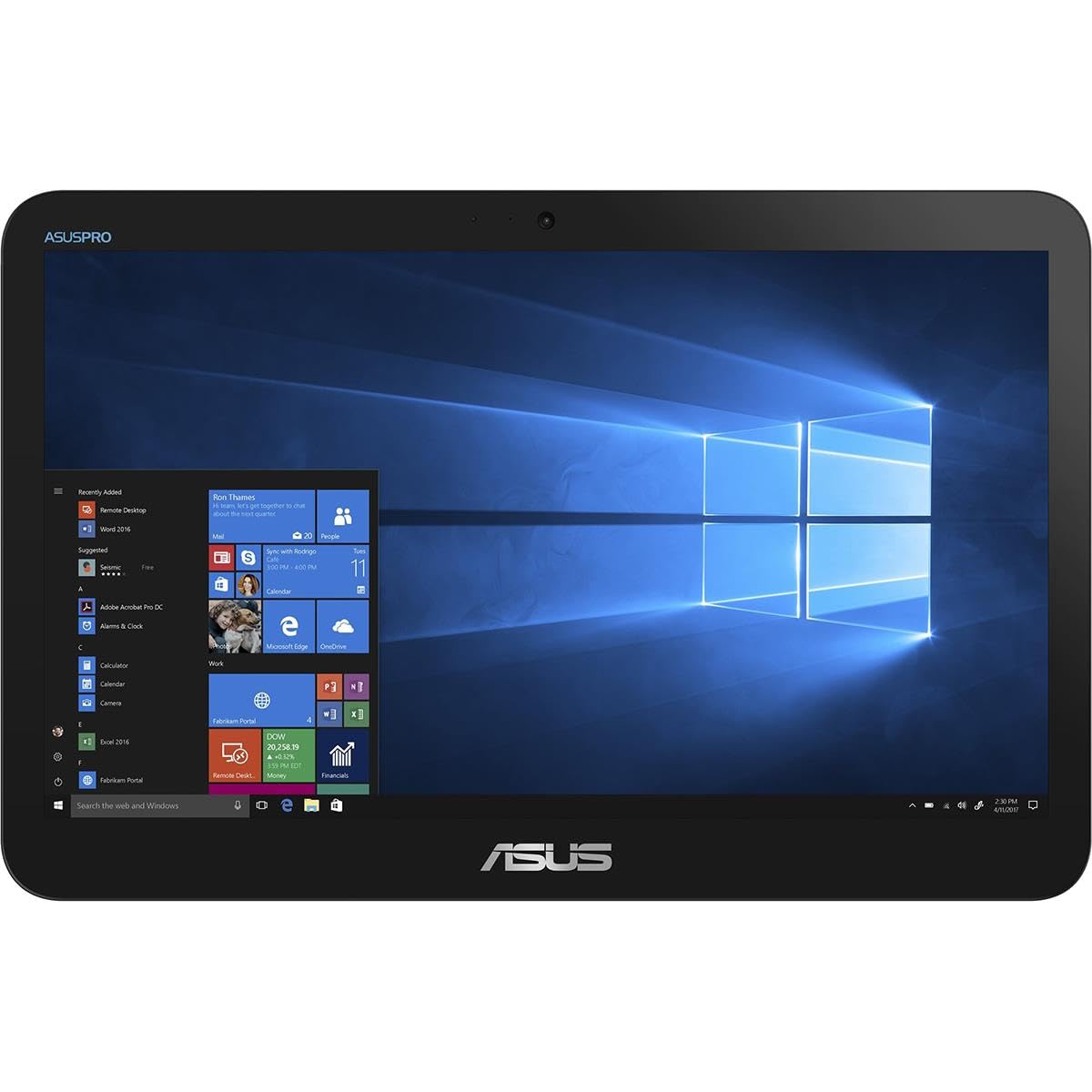 ASUS All-in-One Desktop PC, 15.6-inch LED Back-lit HD Touch Display, Intel Celeron N4020 Processor, 4GB DDR4 RAM, 128GB SATA SSD, Windows 10 Pro, V161GAR-XH001T,Black