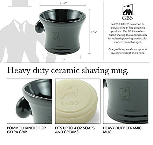 G.B.S Men's Shaving Set, Heavy-Duty Adjustable Double Edge Safety Razor and Shave Mug, Natural Soap, Blades, Shaving Brush and Razor Stand After Shave Balm Pre-Shave Oil