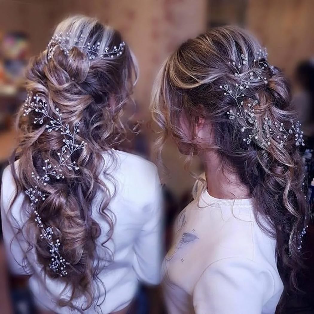Artio Bride Wedding Hair Vine Accessory Beaded Hair Piece Bridal Headpiece for Bride HV-580
