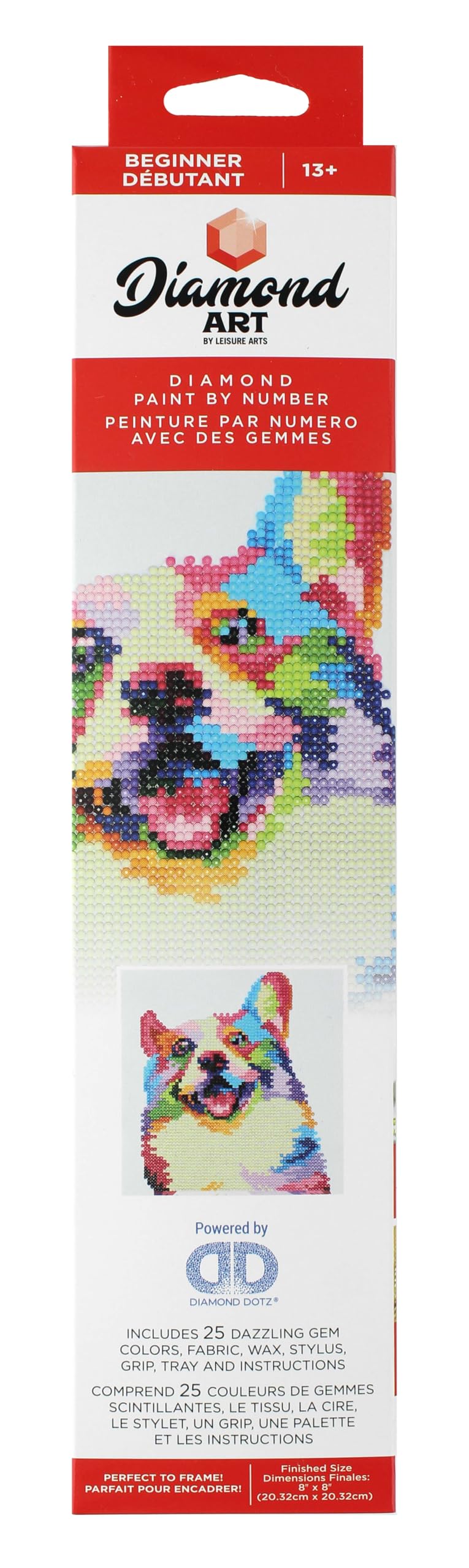 Leisure Arts Corgi Diamond Art KIT 8"