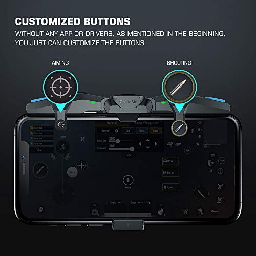 GameSir F4 PUBG Mobile Game Controlle, Mobile Gaming Trigger for Fortnite/COD/Rules of Survival, Gaming Grip Joysticks for 4.5-6.5 inch iOS Android Phone