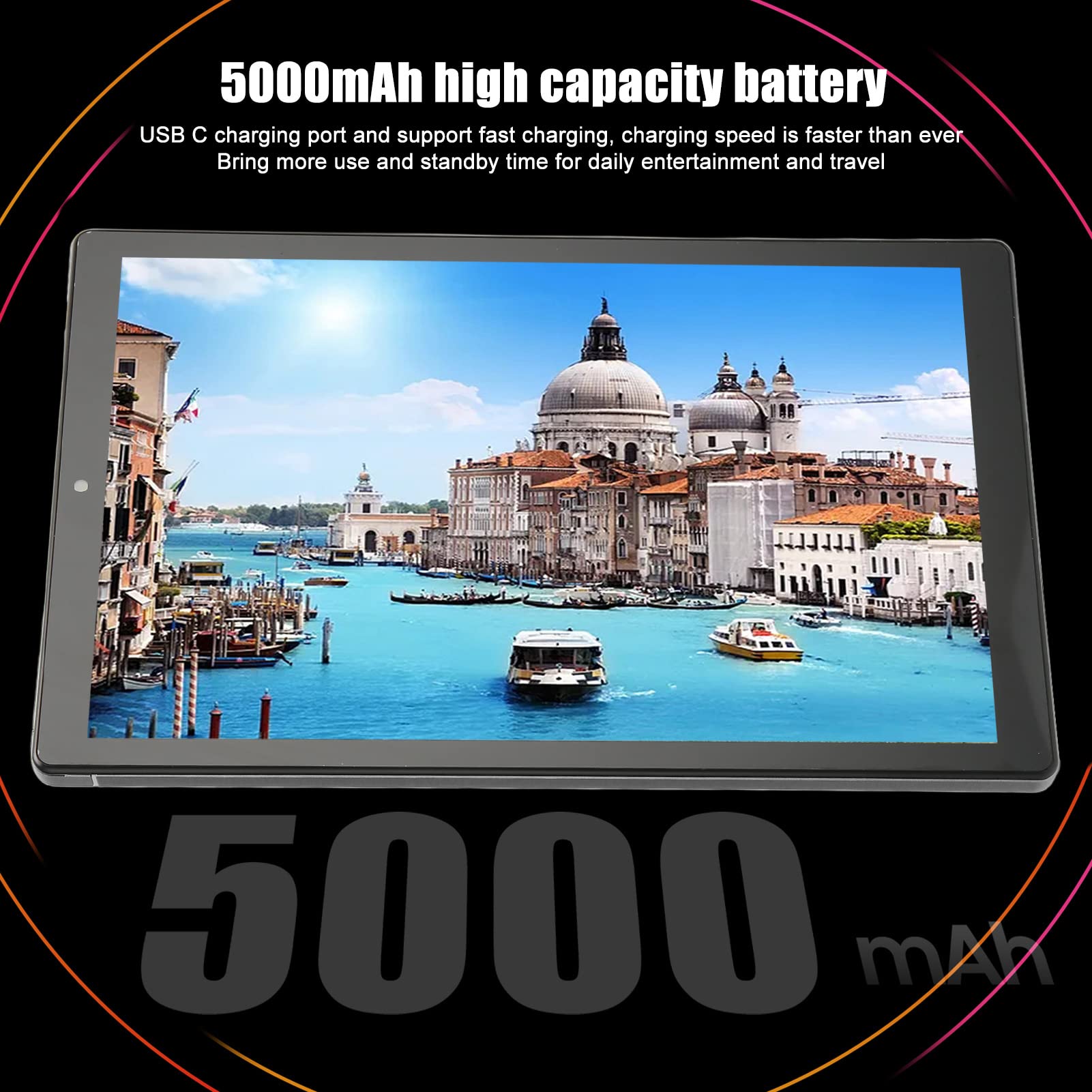 ASHATA Android Tablet 10 InAndroid Tablch, 8 Core, 4GB RAM 64GB ROM, 2.4G 5G Dual Band WiFi Calling Tablet Computer, 5MP 8MP Dual Camera, 5000mAh Battery, GPS BT (US Plug)