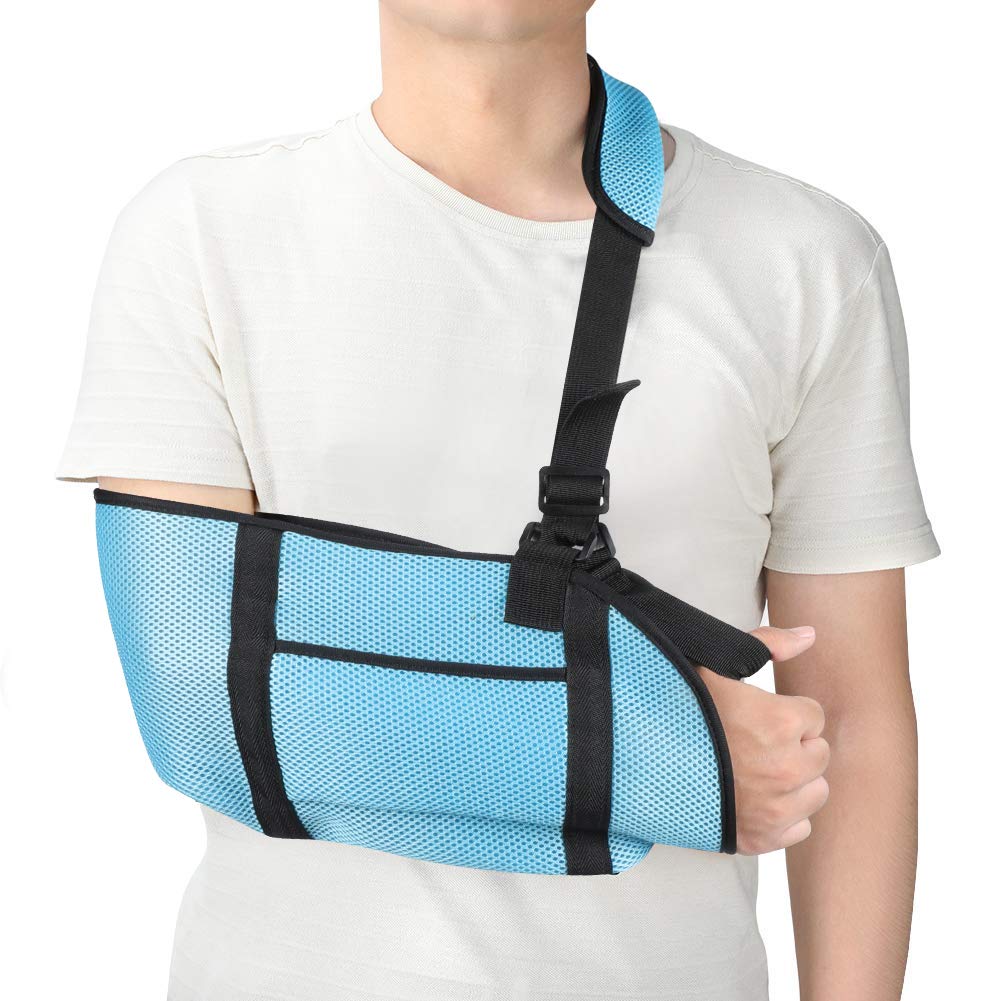 Arm Sling with Thumb and Shoulder Sling, Breathable Mesh Sling Immobilizer Elbow Arm Support for Broken Arm Shoulder Injury Available for Women and Men Left or Right Arm