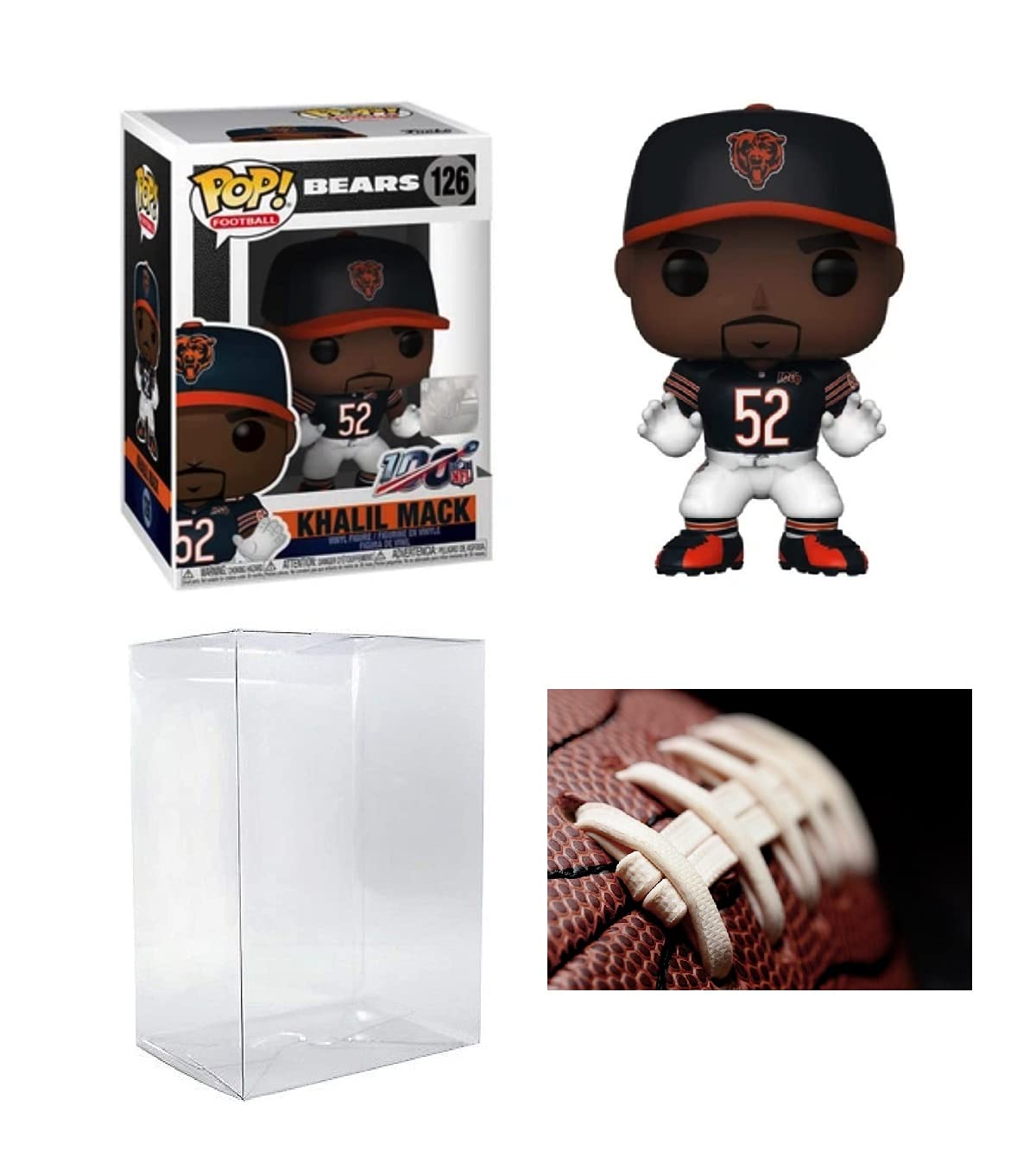 Pop NFL: Khalil Mack Chicago Pop # 126 Vinyl Figure (Bundled with Compatible EcoTEK Pop Protector)