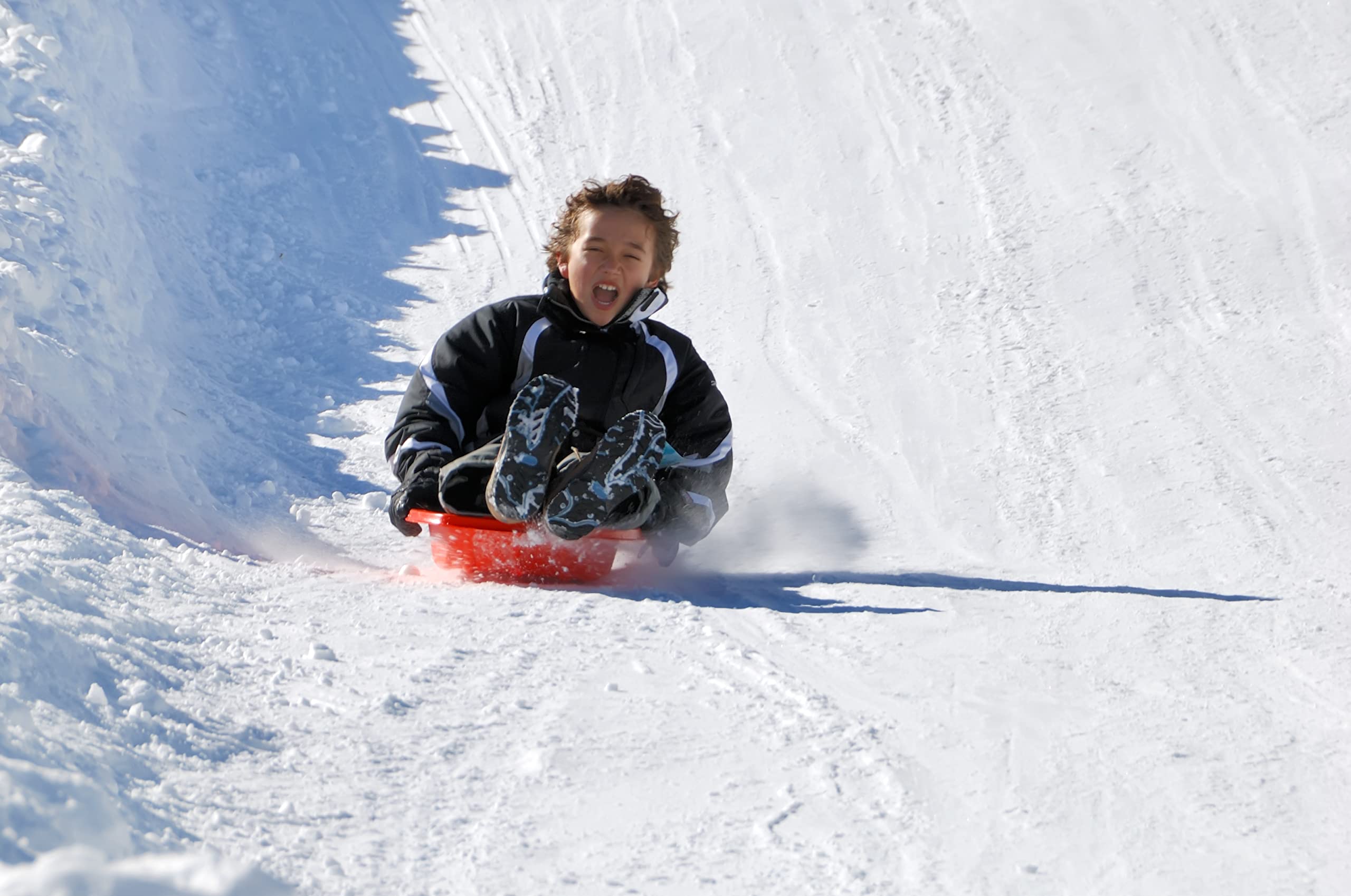 Avalanche Brands | Classic 35" Downhill Toboggan Snow Sled | Pink | Fit for 2 Riders