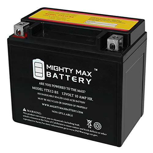 Mighty Max Battery YTX12-BS 12V 10AH Battery for Suzuki VL800 Boulevard C50 01-14
