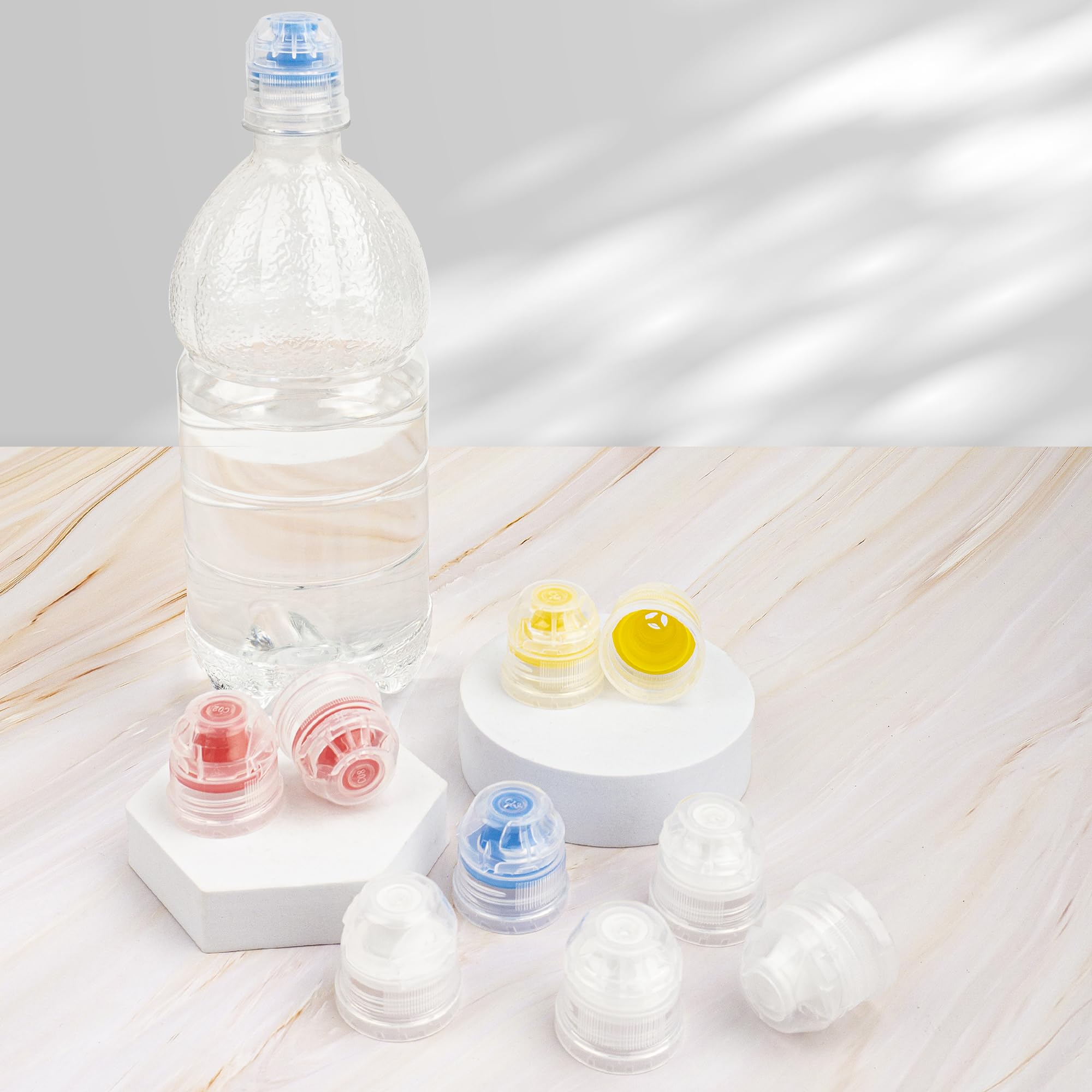 Amviner 28mm Push Pull Cap, Replacement Water Bottle Flip Tops with Seal Tab for Smart Bottles or Soda Water Bottles, 10PCS