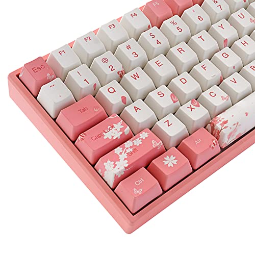 BOYI KD84 Hot Swappable 75% Compact Gateron Yellow Switch Keyboard, Bluetooth 5.0/Wireless 2.4G/Wired Type-C Tri-Mode N-Key Rollover RGB Mechanical Gaming Keyboard (Peach Blossom OEM Keycaps)