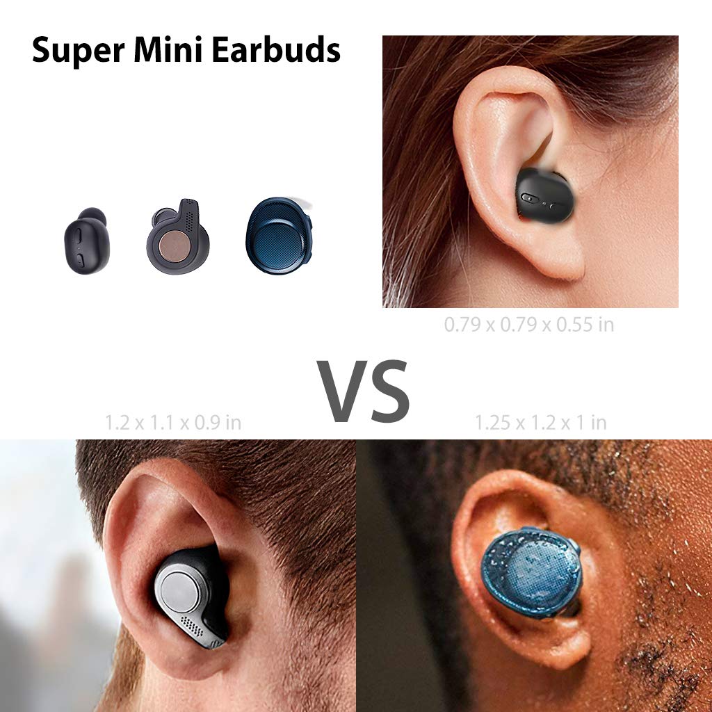 Avantree [New Version] TWS110 Mini True Wireless Earbuds for Small Ears Canals, Sport Bluetooth 5.0 Earphones with Volume Control & Mic, Clear Sound, Charging Case, 28H Playtime