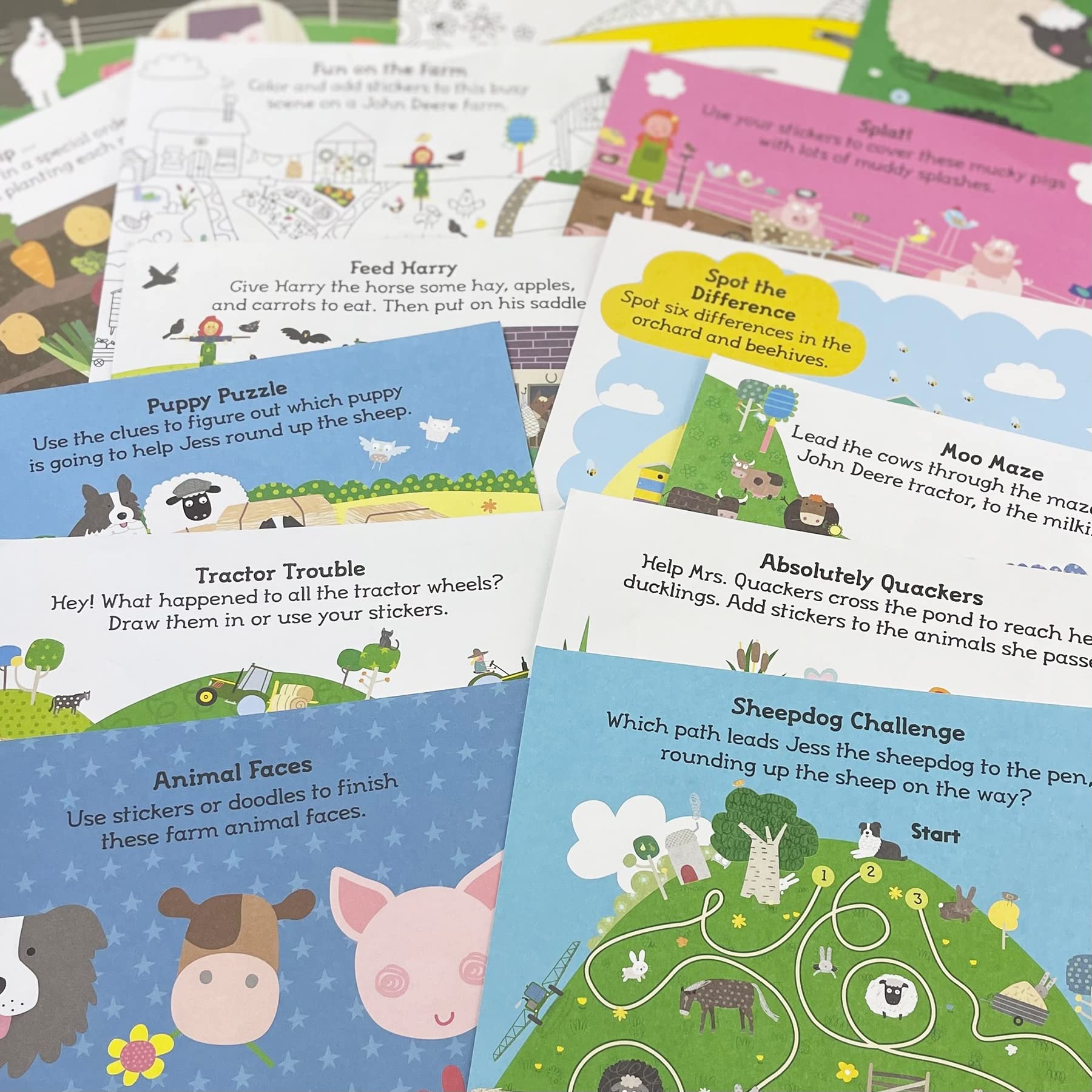 Farm - 500 Stickers and Puzzle Activities: Fold Out and Play! (John Deere: Children's Interactive Fold Out and Play Puzzle Activity Book)