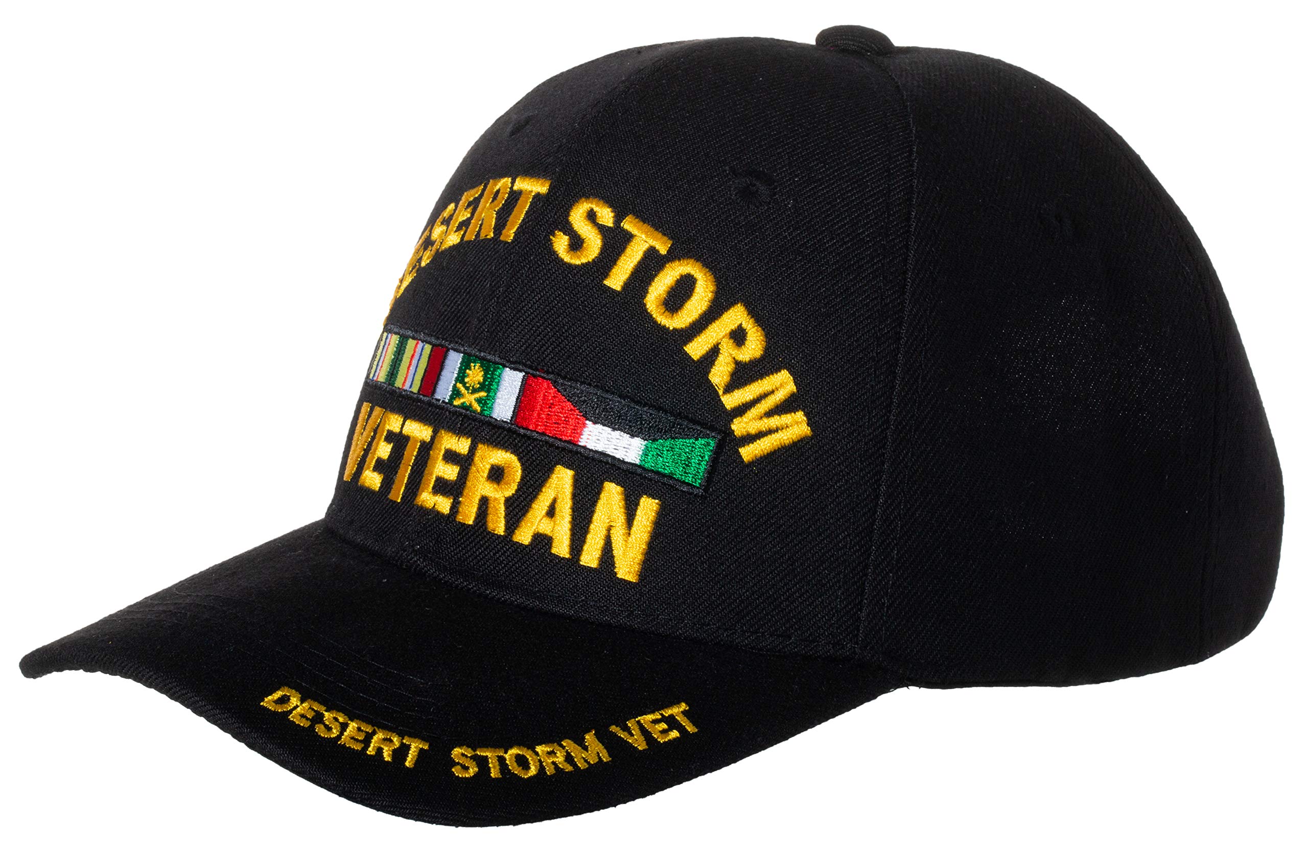 Artisan Owl Desert Storm Veteran Service Ribbon Embroidered Black Baseball Cap