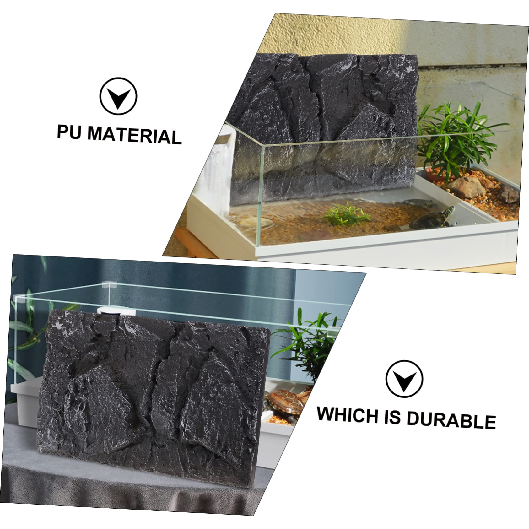 balacoo 2pcs Turtle Tank Decorative Board Reptile case Background Aquarium Decor Background Bearded Dragon Tank 40 Gallon Reptile Tank 20 Gallon Fish Tank Pet Foam Universal 3D Marble