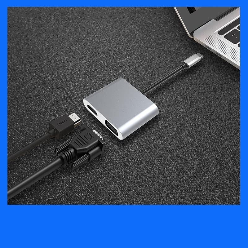 BRASSU High-Definition Multi-Screen Adapter Cable Docking Station Converter Two-in-one (Size : HDMI+VGA)