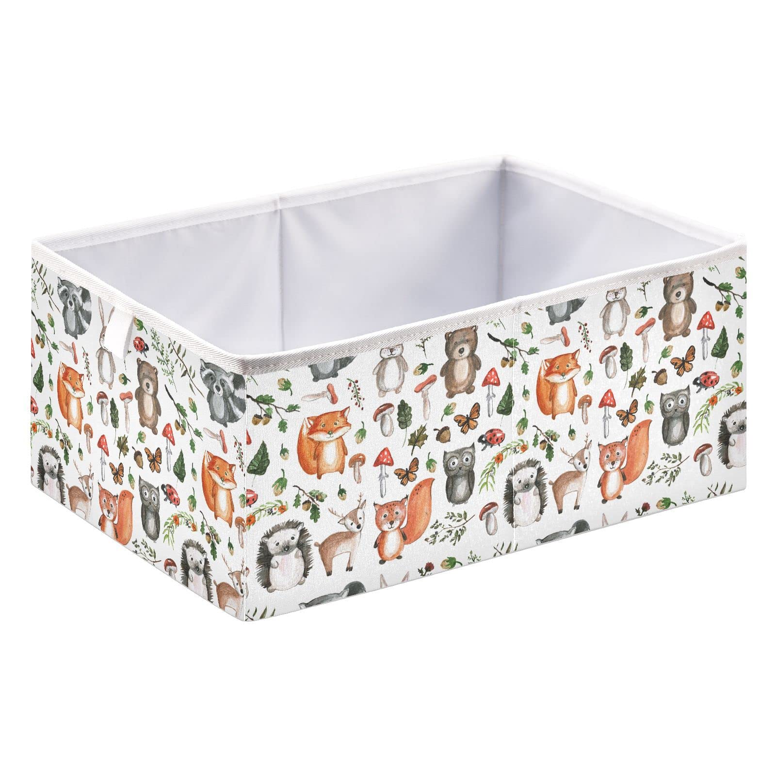 senya Large Storage Bins Woodland Animals Collapsible Foldable Storage Cubes Fabric Basket Closet Organizer Containers Box for Home Bedroom Office 11 x 11 x 11in
