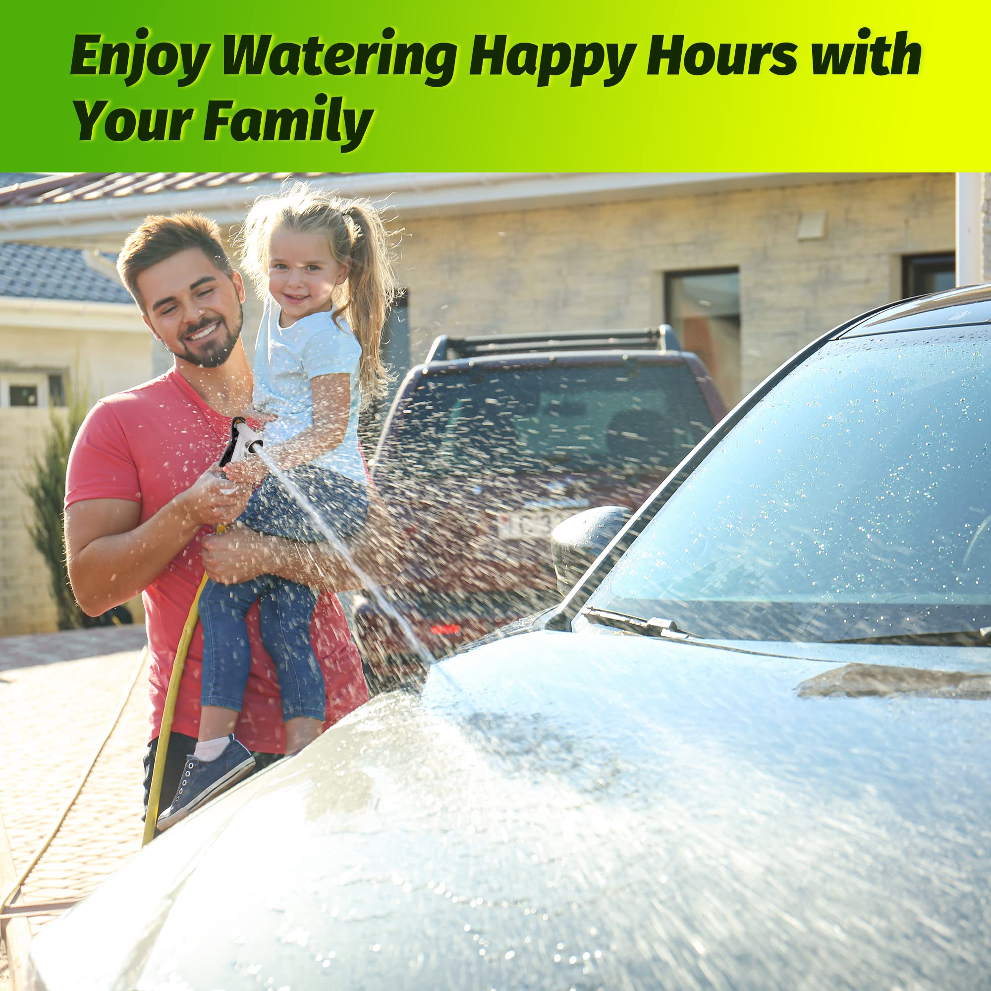 AUTOMAN Garden Hose Nozzle, 1 Pack High Pressure Nozzle, Full Size Pistol Grip Water Sprayer with Threaded Front, Adjustable Spray Water Flow for Car Washing, Plants Watering, Pets Showering, Cleaning