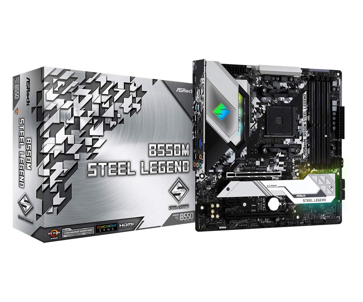 ASRock B550M Steel Legend Supports 3rd Gen AMD AM4 Ryzen⢠/ Future AMD Ryzen⢠Processors Motherboard