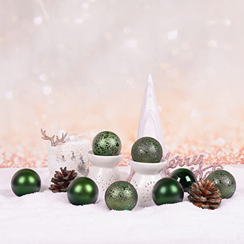 Babigo 20 Pack Christmas Tree Ornaments Set Shatterproof Xmas Balls Baubles Set with Pine Cones Holiday Ornaments Balls for Christmas Decorations (Dark Green, 60mm/2.36")