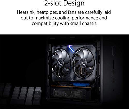 ASUS Dual NVIDIA GeForce GTX 1650 Mini OC Edition Gaming CSM Graphics Card (PCIe 3.0, 4GB GDDR6 Memory, HDMI, DisplayPort, DVI-D, for Intel NUC 9 Extreme Kit, Intel NUC 9 Pro Kit, and Small Chassis)