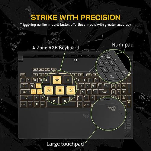 ASUS TUF Gaming Laptop 2023 Newest, 15.6" FHD 144Hz Display, Intel Core i7-12700H(14-core) Processor, NVIDIA GeForce RTX 4070, 16GB RAM, 1TB SSD, Backlit Keyboard, Wifi6, Bluetooth, Windows 11 Home