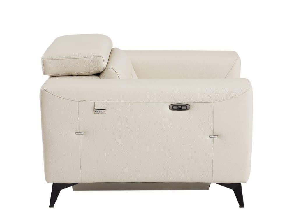 Blackjack Furniture Ferrara Power Reclining Sofa Loveseat with USB Ports to Charge Devices, Adjustable Multi-Position Headrests, Wall Hugger Design, 64.3" W, Beige
