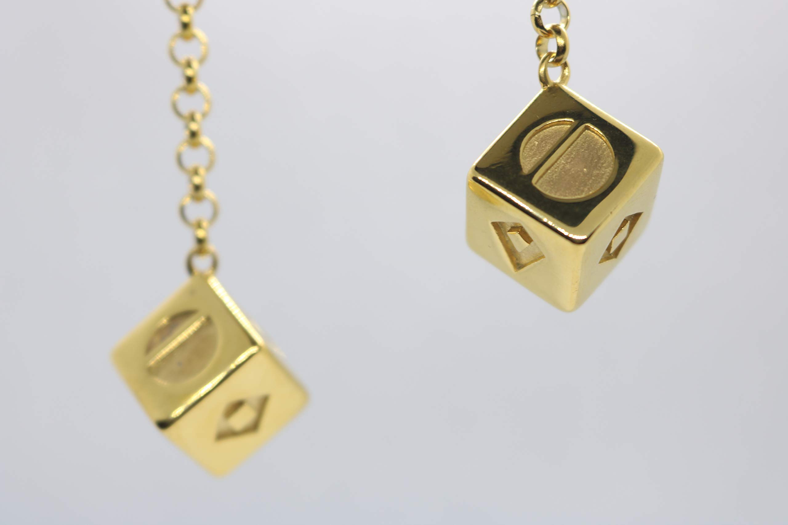 Custom 3d Stuff Smuggler's Dice Accurate Stainless Steel Gold Plated Deluxe Solo Dice - Shiny with Gift Box