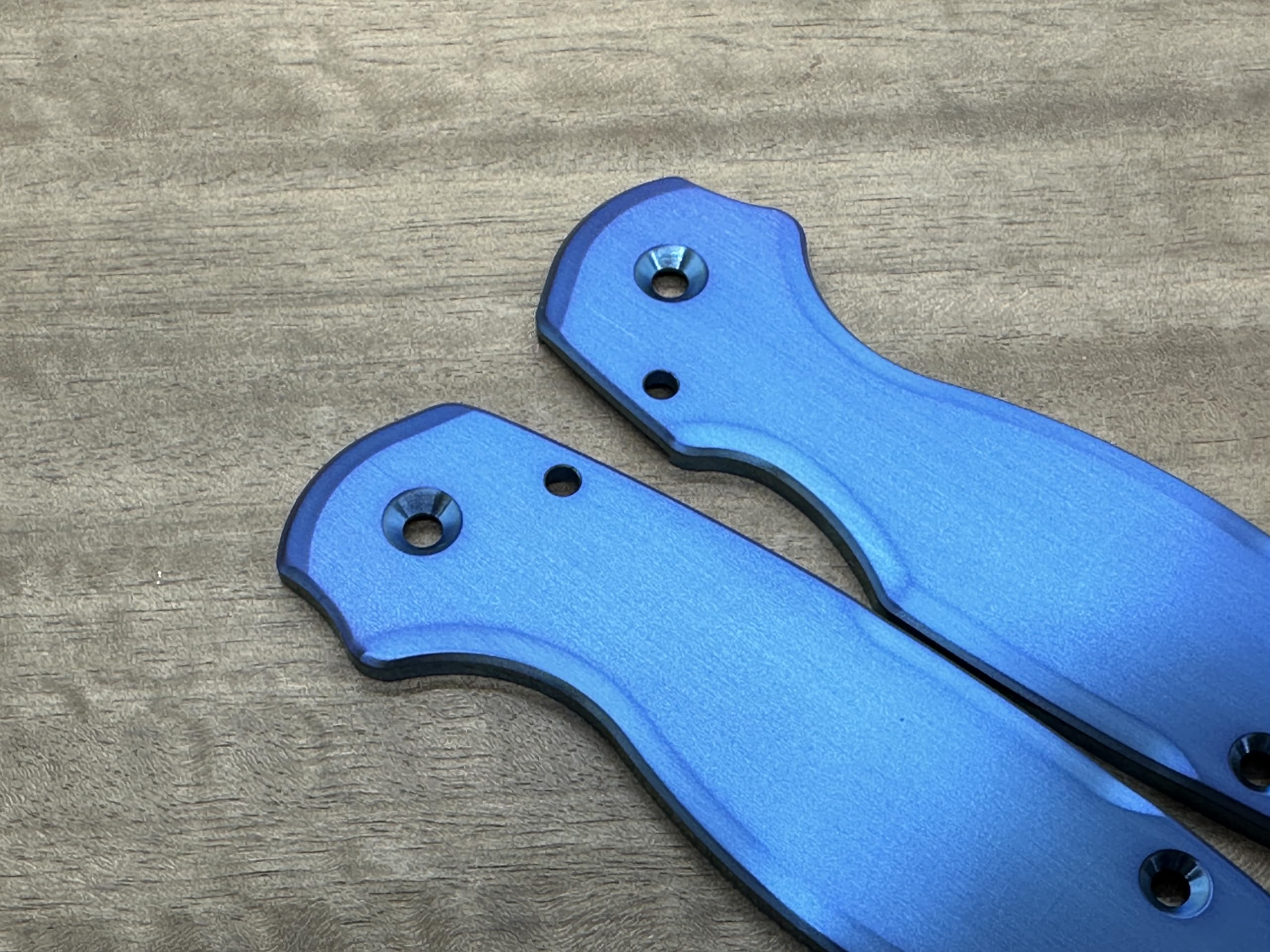 BLUE anodized Titanium Scales for Spyderco Para 3