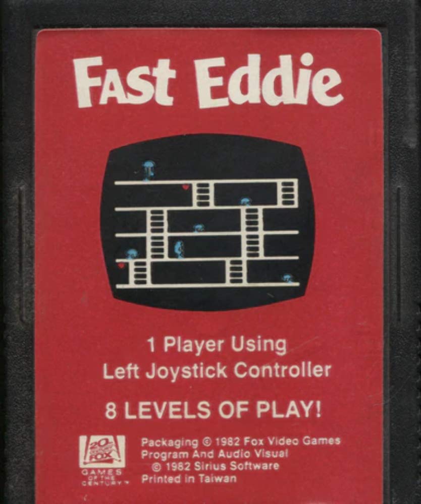 Fast Eddie Vintage Atari 2600 Video Game Cartridge