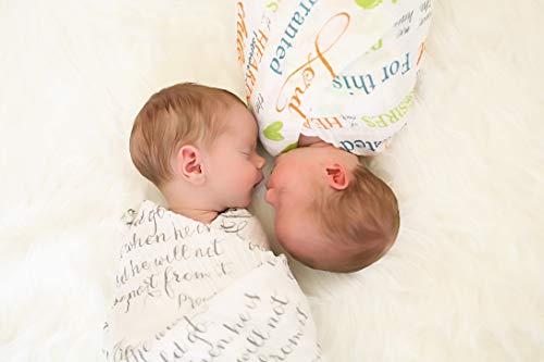 Jeremiah Scripture Swaddle Blanket Gift Set, for I Know The Plans I Have for You, Ultra-Soft 100% Cotton Muslin Receiving Blankets, Extra Large, 2 Pack