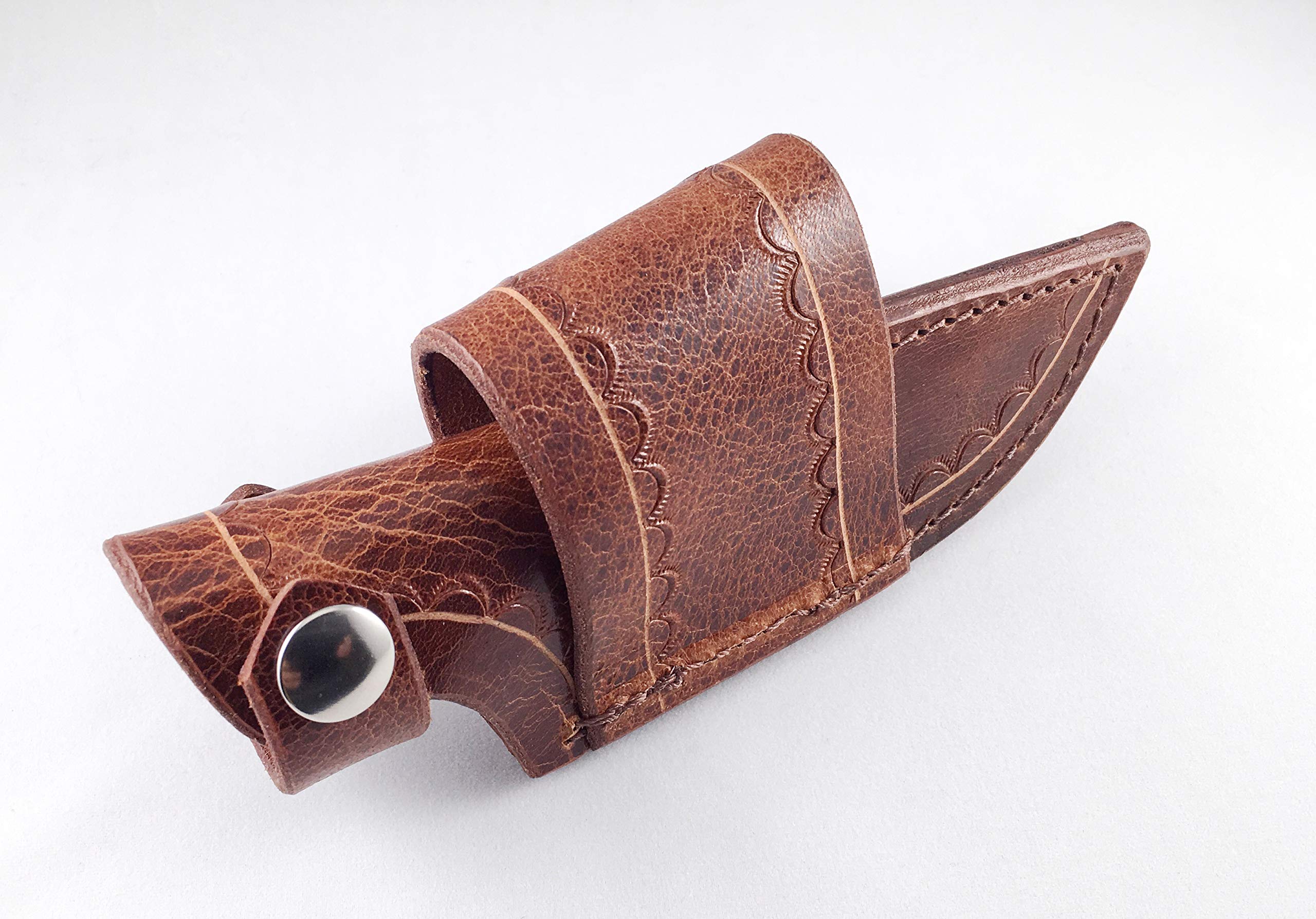 Custom Leather Sheath for Schrade Old Timer Sharpfinger 152ot Knife | Cross Draw Fits Right or Left-Hand Side | Tough and Durable | Sheath ONLY (Antique Brown)