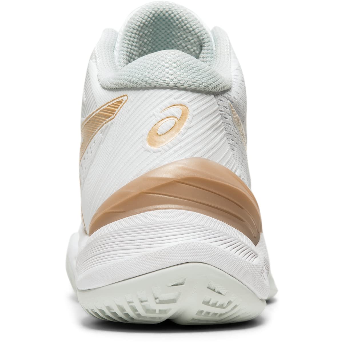 ASICS Women's Sky Elite FlyteFoam Mid Top Court Shoes, 13, White/Frosted Almond