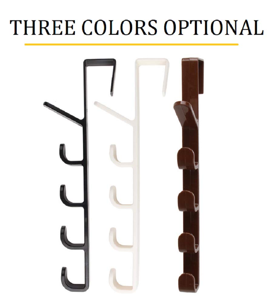 canjoyn 5 Layers Over The Door Hook Organizer Rack Hanger Backpack Handbag Door Hook, Pack of 4 (White)