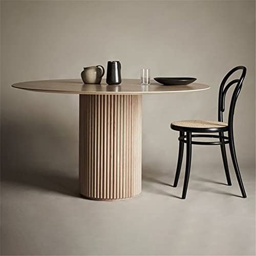 BAYCHEER Round Pedestal Casual Table Simplicity Style Circular Tabletop Dining Room Home Furniture - Wood 27.6" L x 27.6" W x 29.5" H (Table Only)