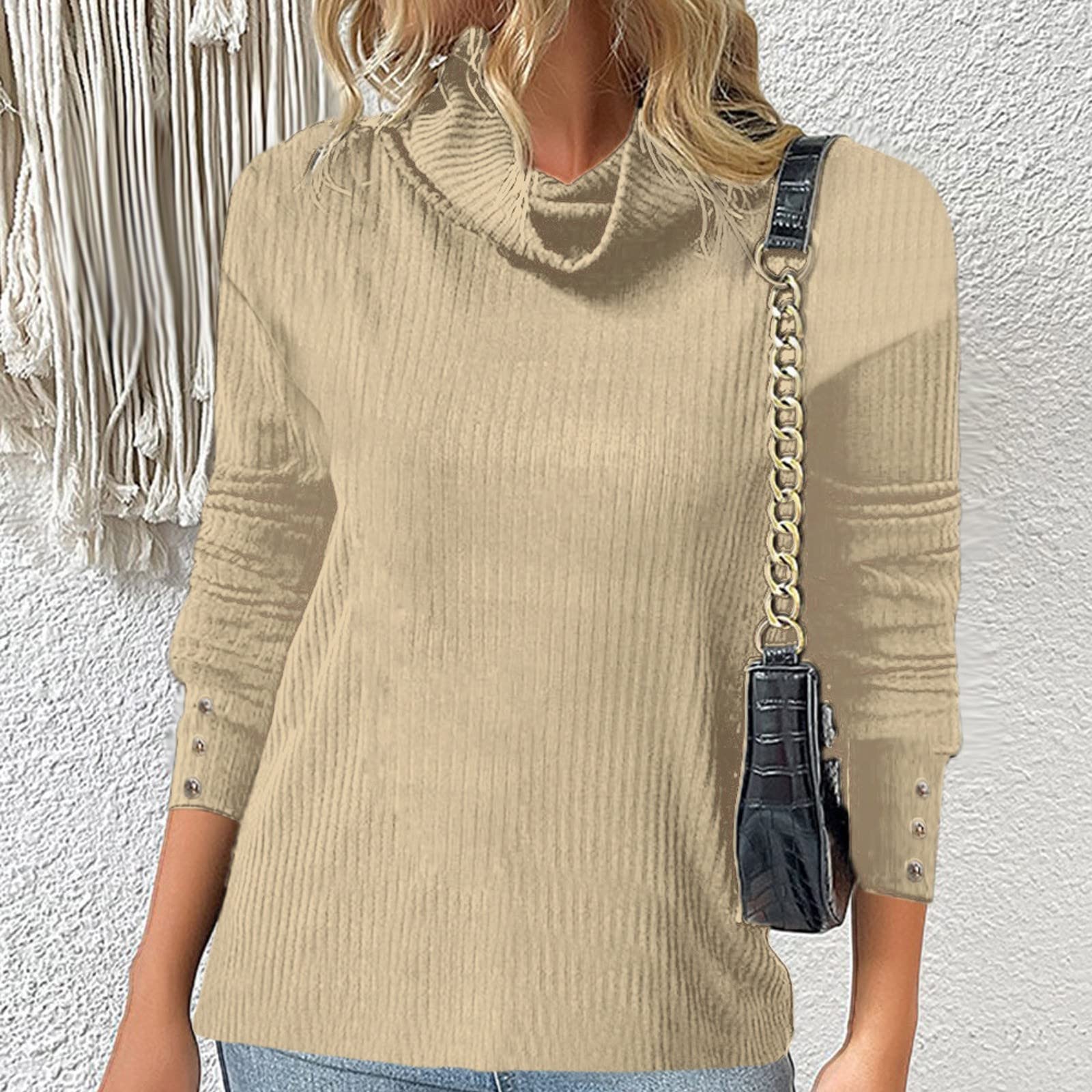 ayaso Women's Elasticity Pullovers Soft Shirts Casual Sweatshirts Relaxed Pullovers Long Sleeve Tops Baggy Basic Sweaters