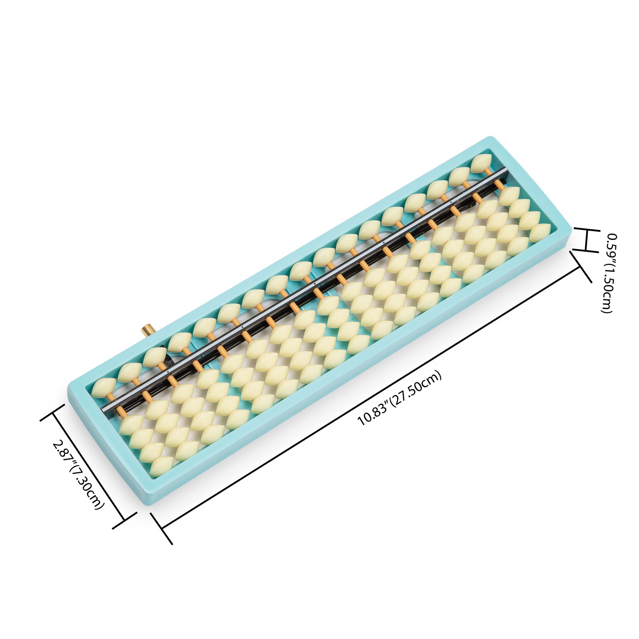 Blue Digital Standard Abacus - 27.5 cm - Professional 17 - Column Soroban with Reset Button Calculator (Functional and Educational Tool)