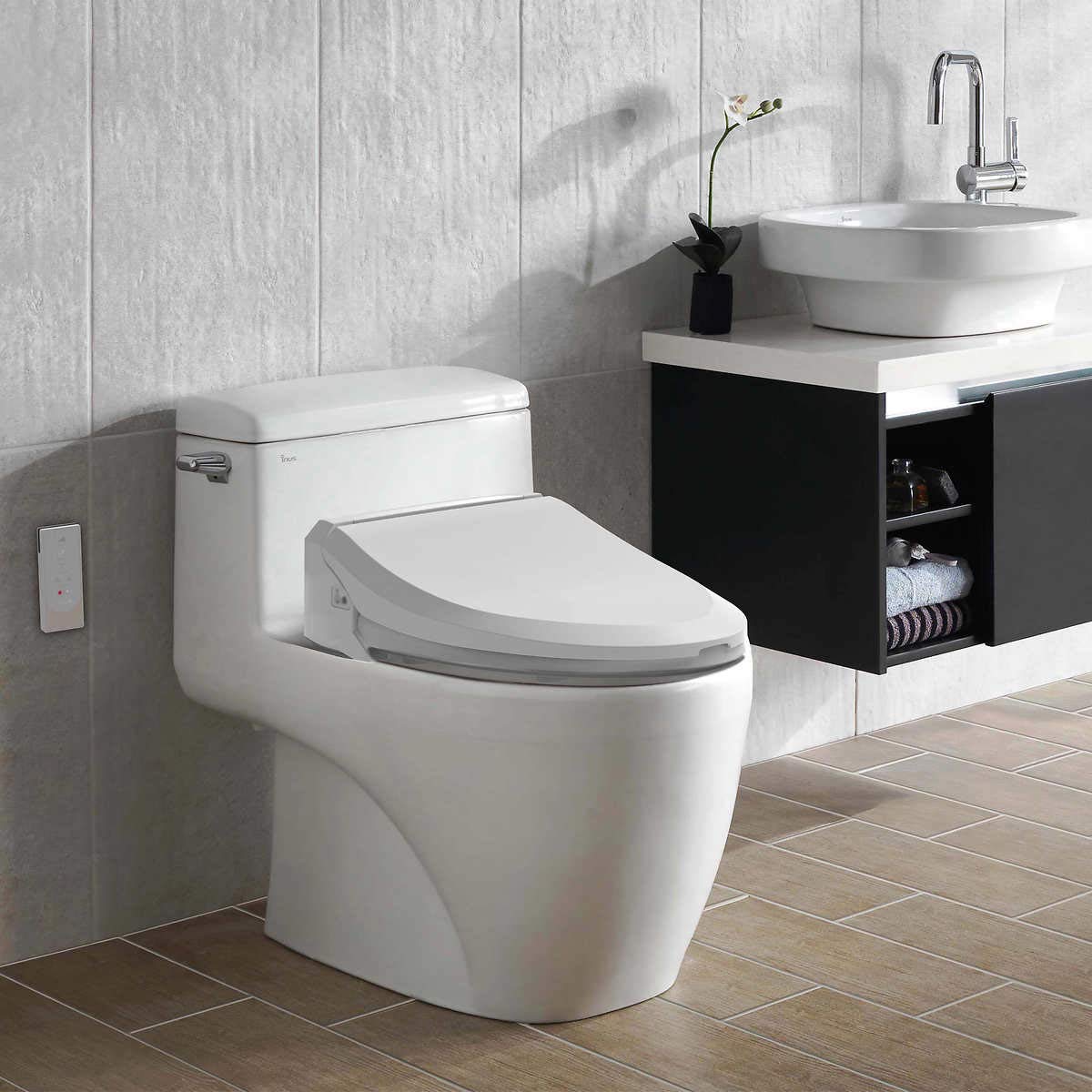 BioBidet USPA 6800U Adjustable Bidet Toilet Seat with Wireless Remote, Dual Nozzle, User Presets and Dryer, White, Elongated