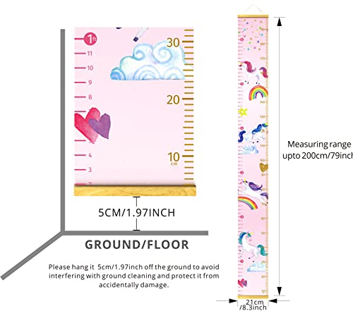 HomeEvolution Kids Growth Chart Height Measuring Chart, Unicorn Canvas Wall Hanging Rulers for Baby Children Girls Bedroom Decor…