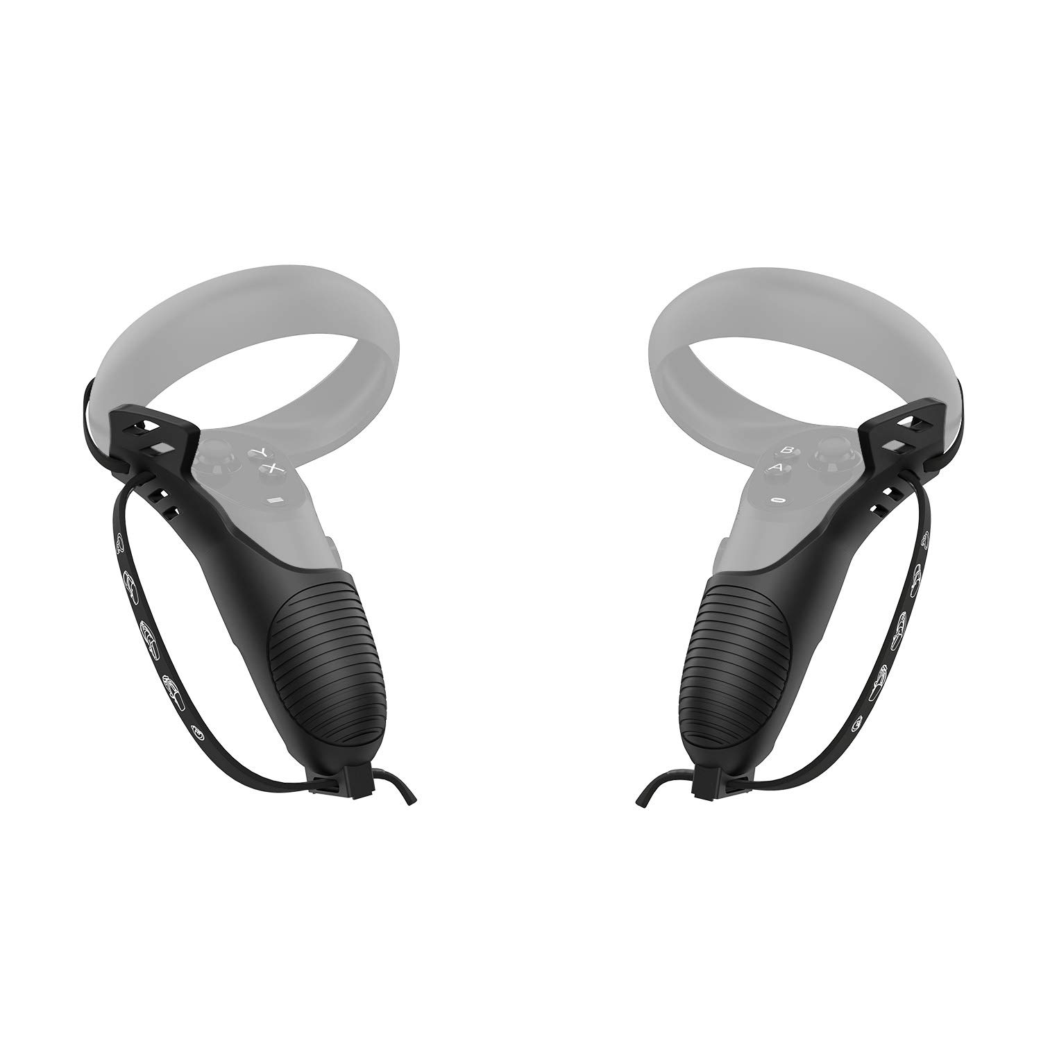 AMVR [Pro Version] Touch Controller Grip Cover for Oculus Quest or Rift S Anti-Throw Handle Protective Sleeve Accessories with Adjustable Wrist Knuckle Strap (B)