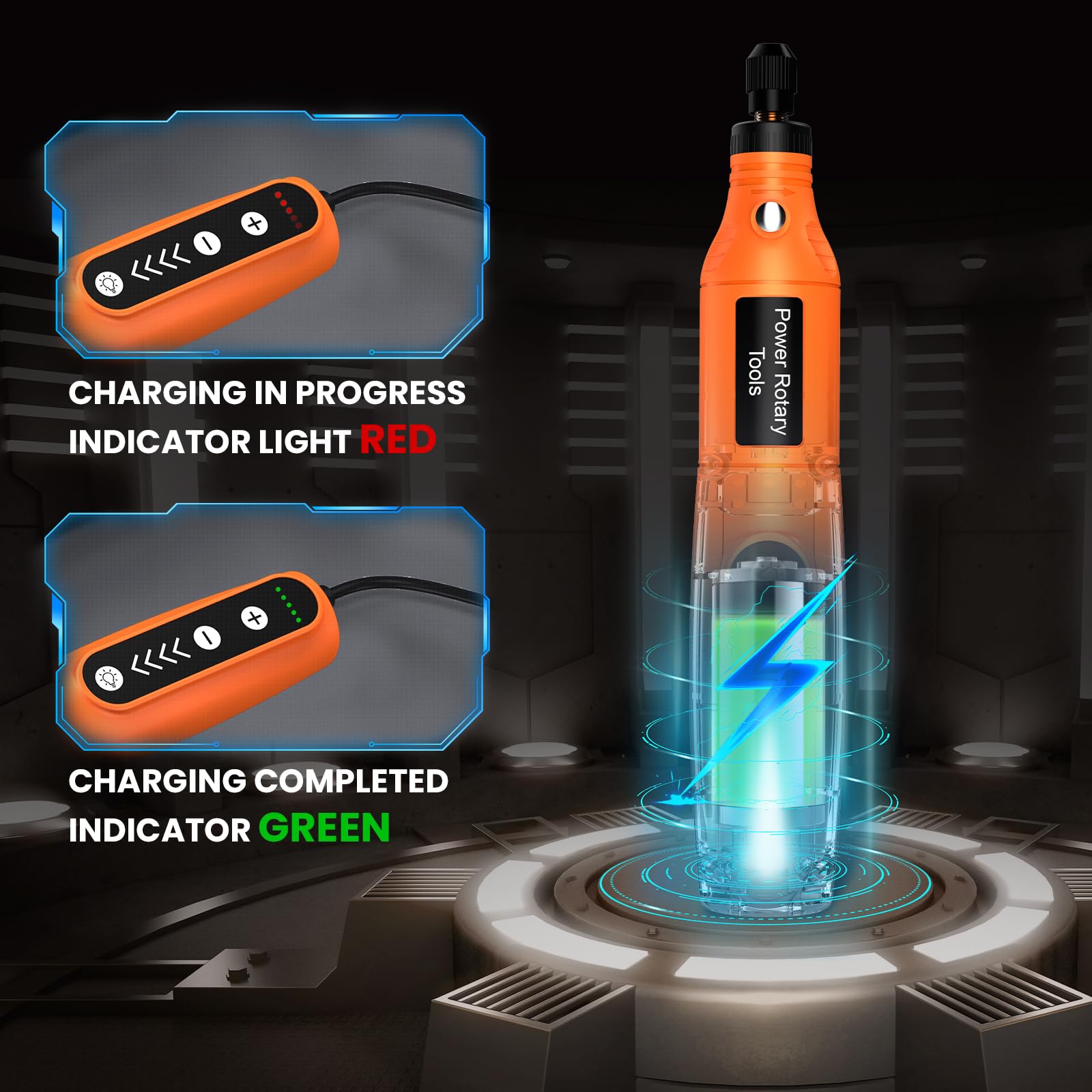 Mini Power Rotary Tool, 3.7V Cordless USB Charging Rotary Tool,5-Speed Portable Power Rotary Tool with 61 Accessories for Small Projects and Precision Work Sanding, Polishing, Engraving, DIY Crafts
