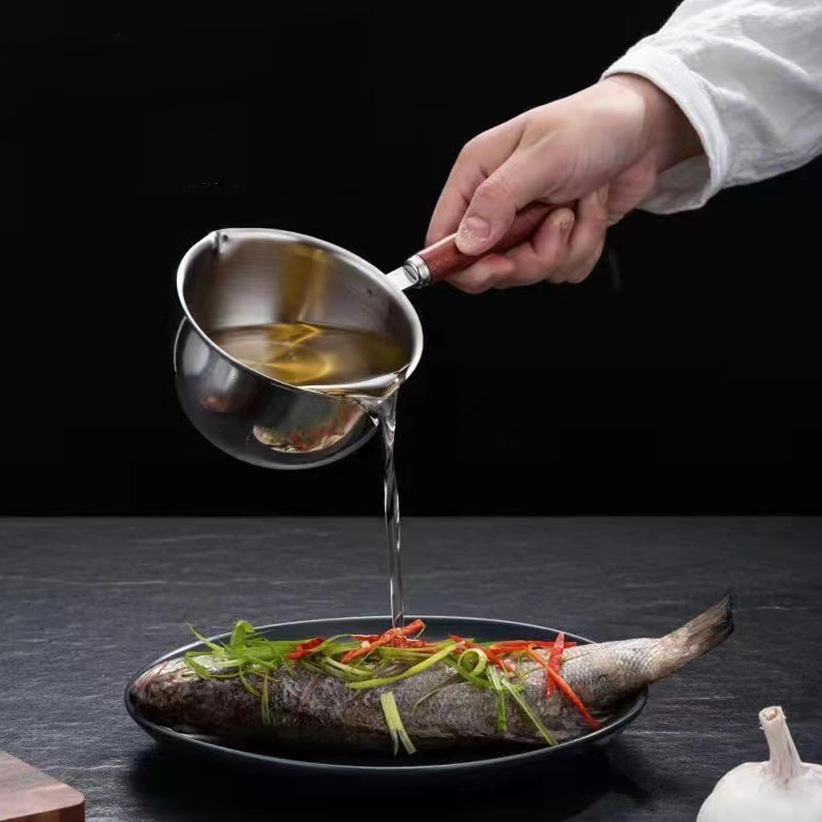 Mini Butter Warmer Pot 304 Stainless Steel 300ml Small Saucepan for Kitchen